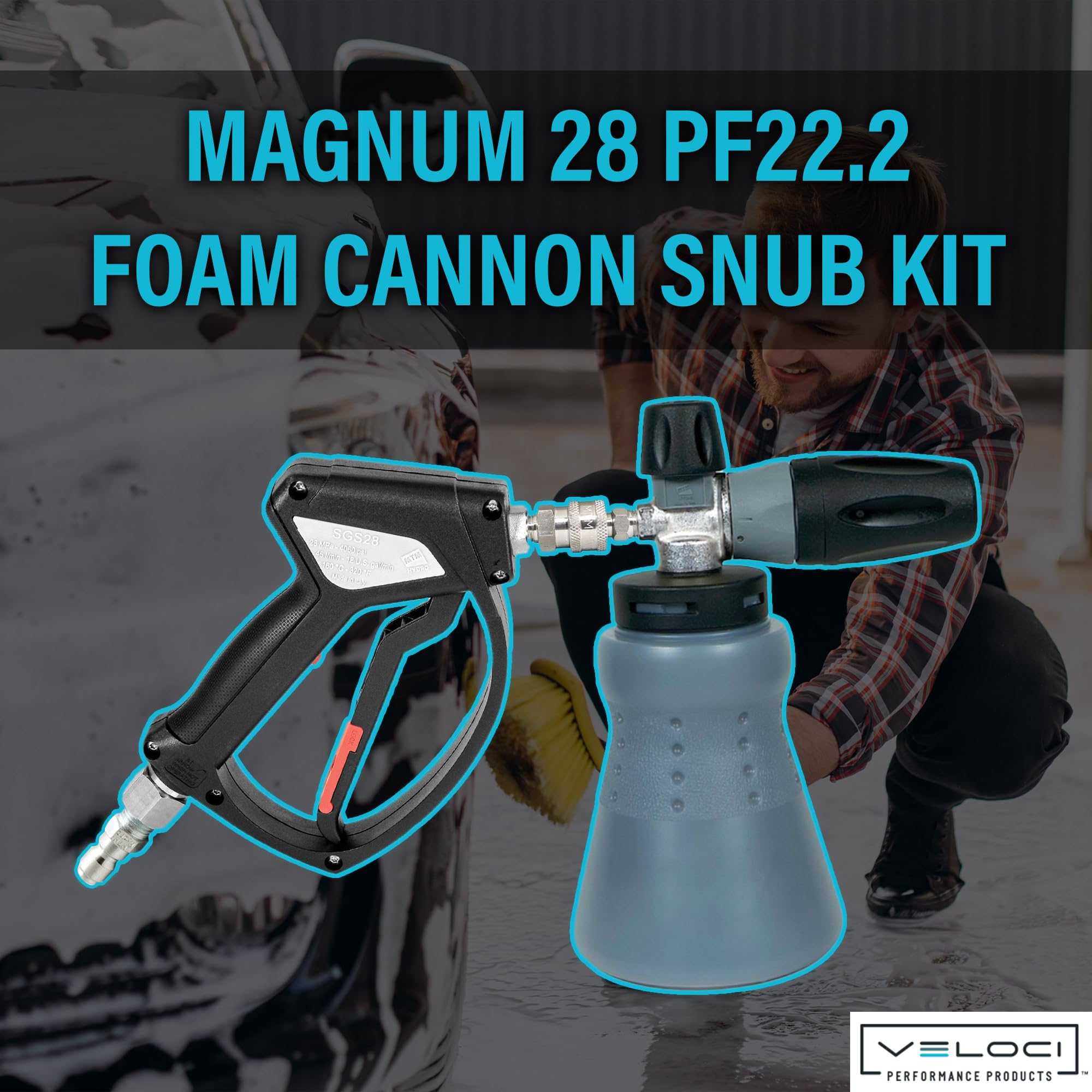 MTM Hydro Wide Mouth PF22 Foam Cannon and SGS28 Trigger Gun Kit for Pressure Washer