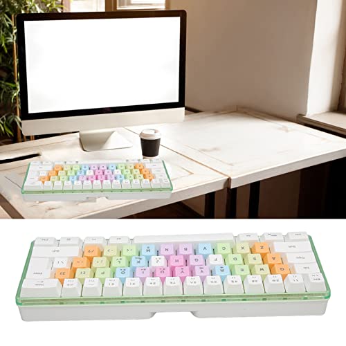 YEmirth Gaming Keyboard 61 Keys Mechanical Keyboard RGB Backlight Colorful Keycaps Mini Wired Mechanical Keyboard