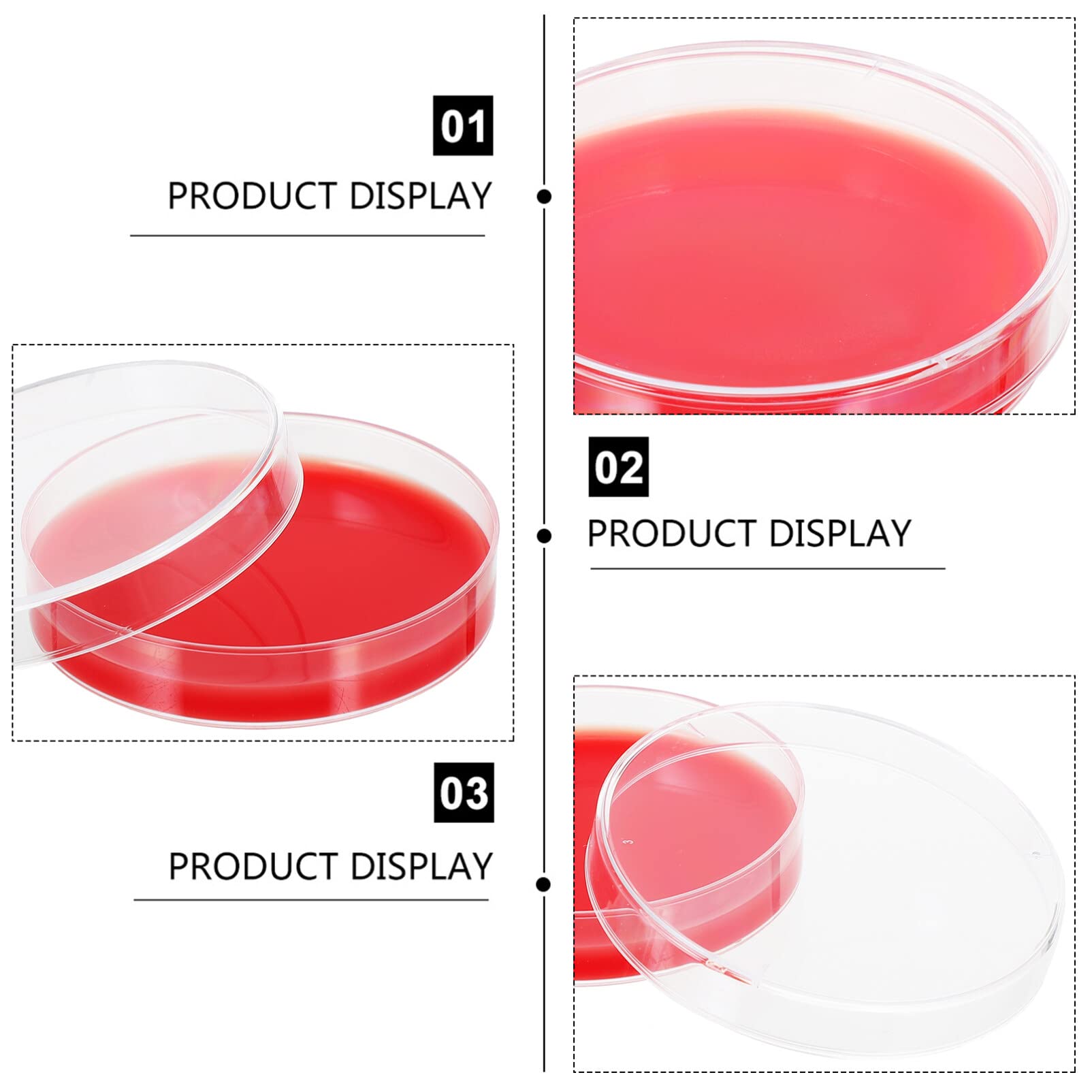 VILLCASE Blood Agar Plates, Blood Agar Medium Biological Determine Equipment, Lab Petri Dishes Blood Agar Plates Culture Dishes for Cultivation of Microorganisms