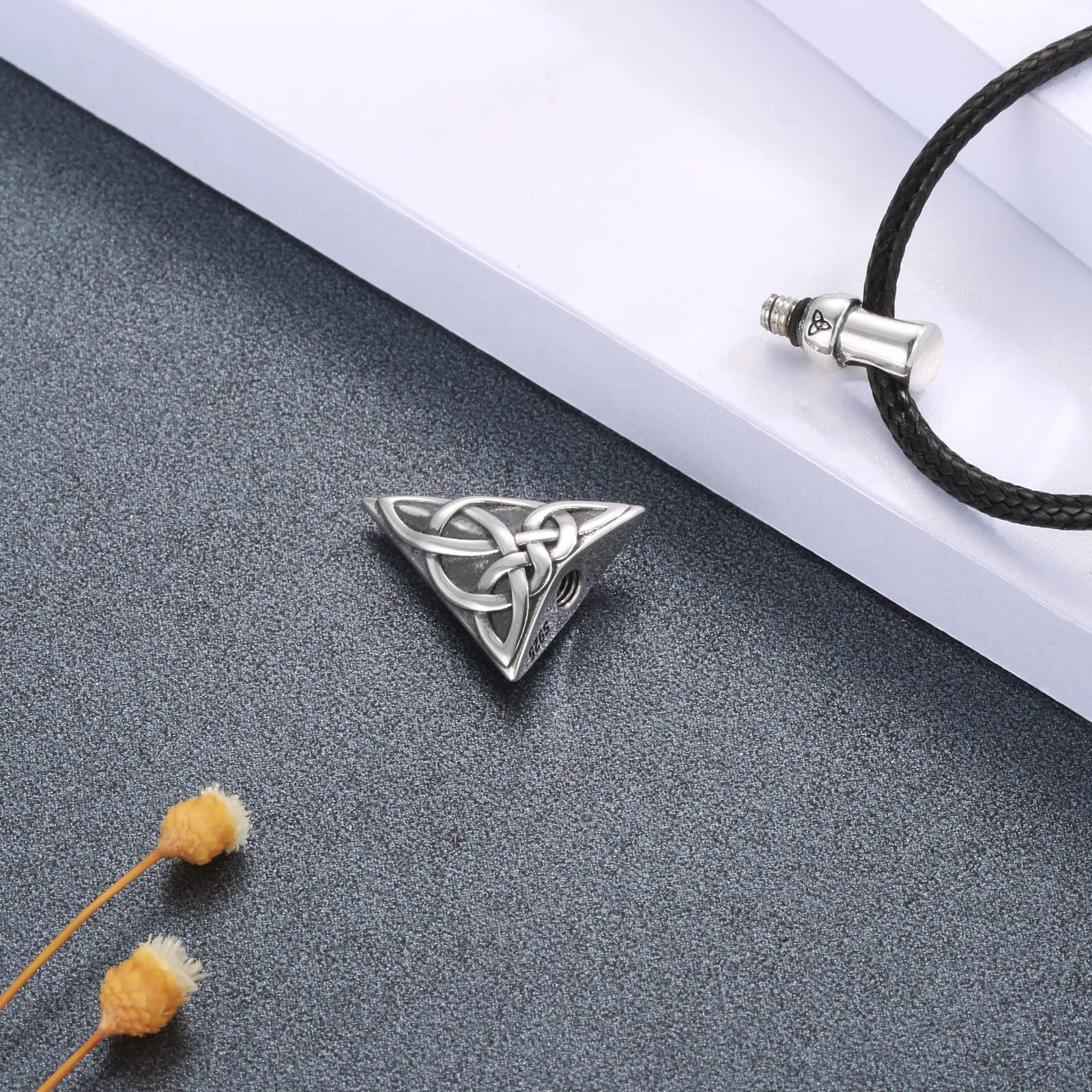 MANBU Sterling Silver Urn Necklace for Men: Arrowhead Memorial Pendant Cremation Ash Jewelry Bereavement Keepsakes Gift for Loss of a Loved One (style 4)