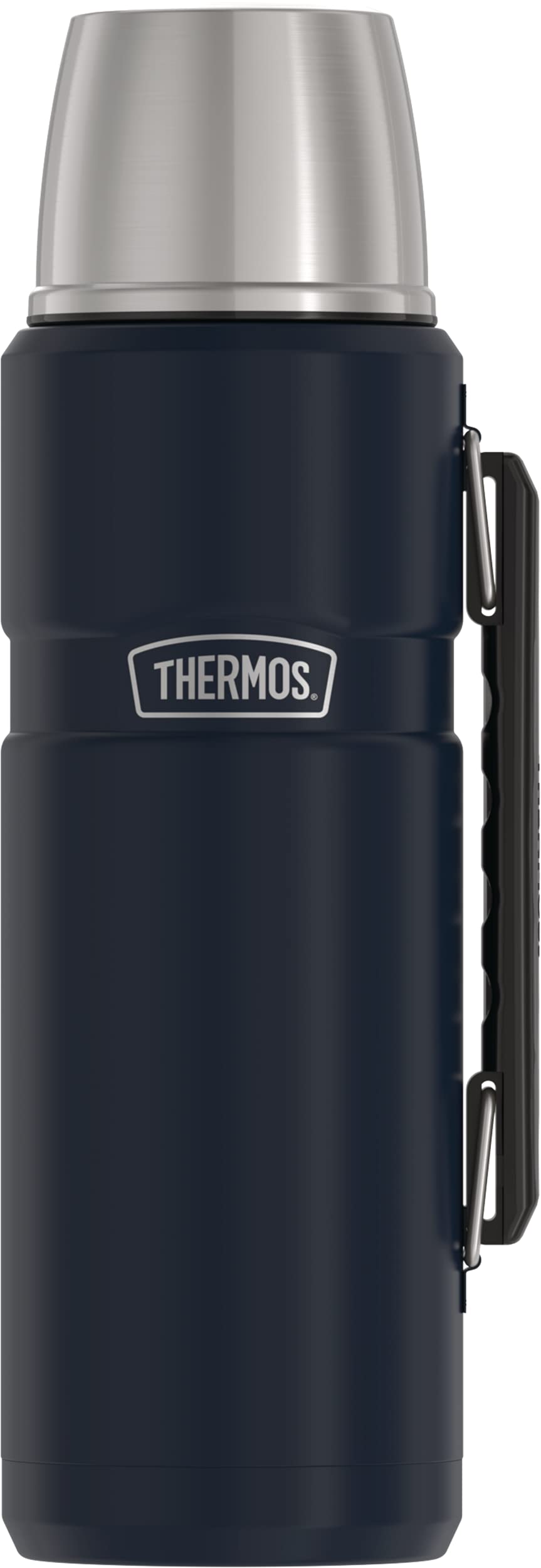 THERMOS Stainless King 40 Ounce Vacuum-Insulated Beverage Bottle + 24 Ounce Vacuum-Insulated Food Jar, Midnight Blue