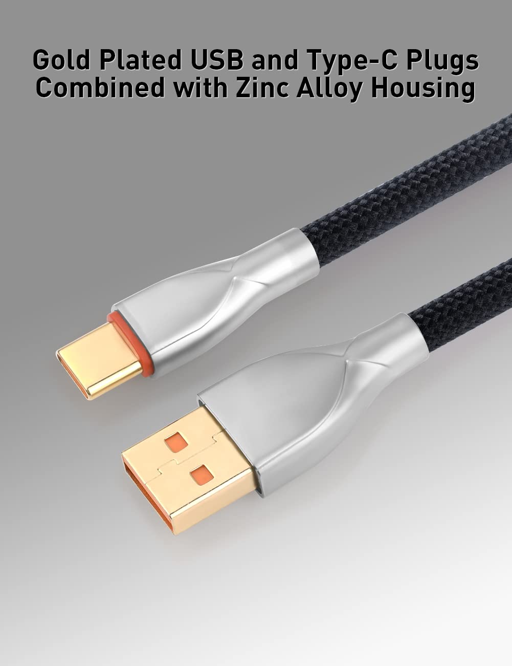 XIAWAO Coiled Keyboard Cable for Gaming Keyboard, Coiled USB C Keyboard Cord, Mechanical Keyboard Wire (Elegant Black)