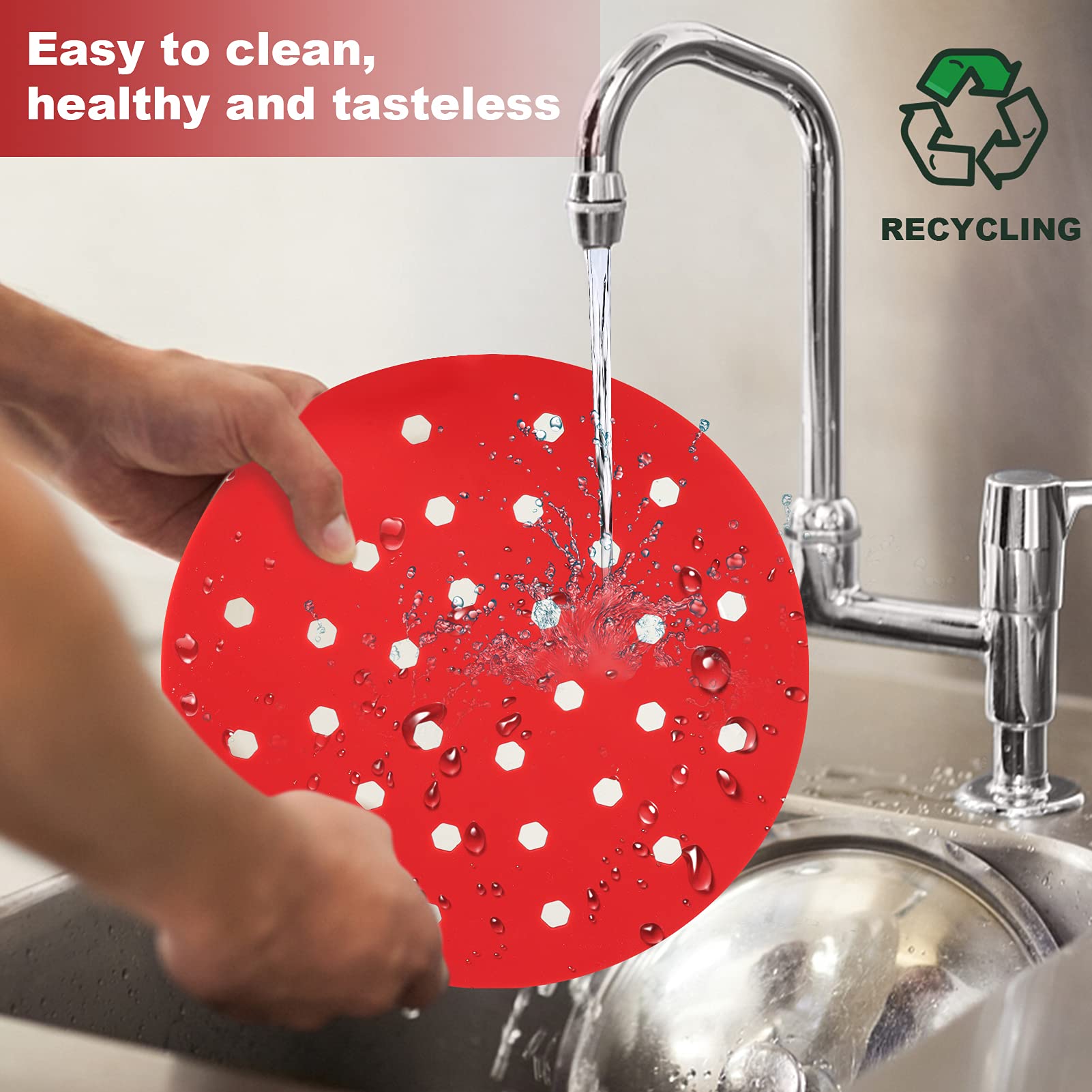 Retexal Kitchen Reusable air fryer silicone liners 4 Pack Air Fryer Heat Resistant and Food Safe-9" Square
