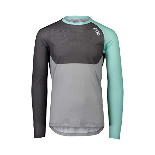 POC Mtb Pure Long-Sleeve Jersey - Men's Light Fluorite Green/Sylvanite Grey, Xxl