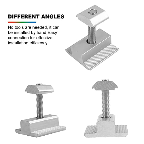 Solar Panel Mid Clamps Panel with Hex Socket Head Cap Bolts Spring Washer and Slider Nut Solar Mid Clamp for Solar Panel Mounting,4 Sets
