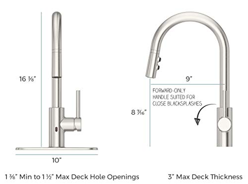 Pfister Stellen Touchless Kitchen Faucet with Pull Down Sprayer, Single Handle, High Arc, Stainless Steel Finish, LG529ESAS