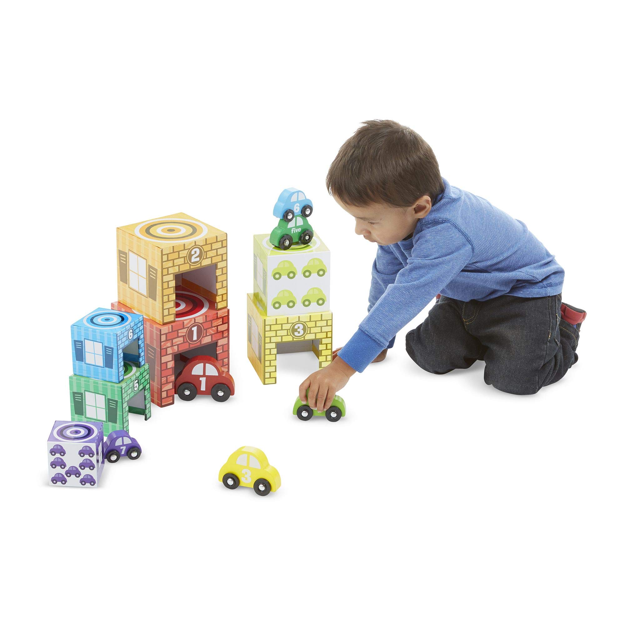 Nesting & Sorting Garages & Cars: Activity Kit Bundle with 1 Me l i ssa & Doug Rainbow Scratch Art Mini-Pad (02435 - R)