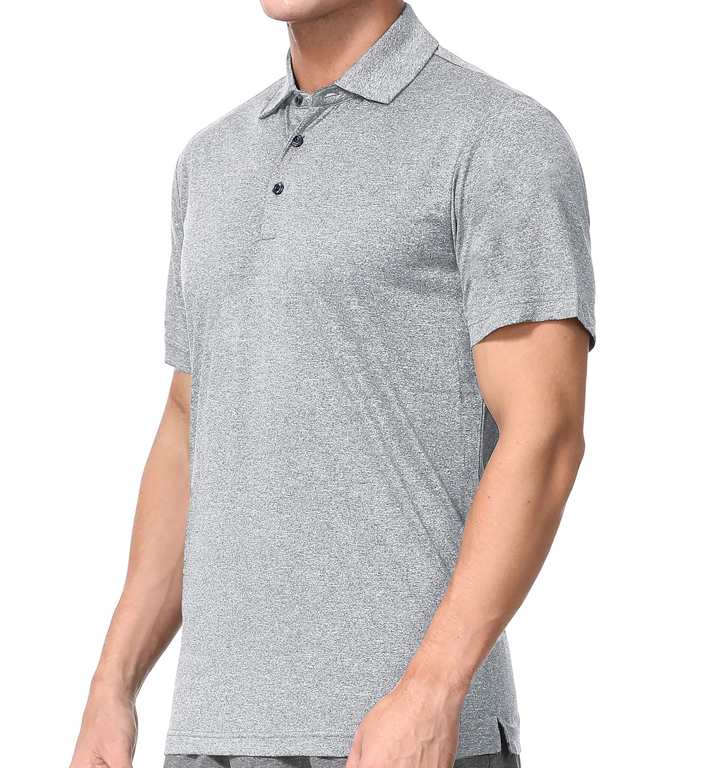 Men's Alpha Dry Fit Golf Polo Shirt - Light Grey, XXL, Regular Fit