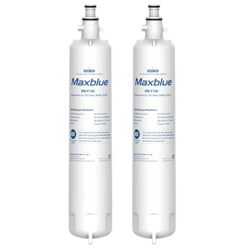 Maxblue Replacement for GE® RPWFE®, RPWF (with CHIP) Refrigerator Water Filter, Compatible with WSG-4, WF277, GFE28GMKES, PFE28KBLTS, GFD28GSLSS, PWE23KSKSS, GYE22HMKES, DFE28JSKSS, 2 Filters