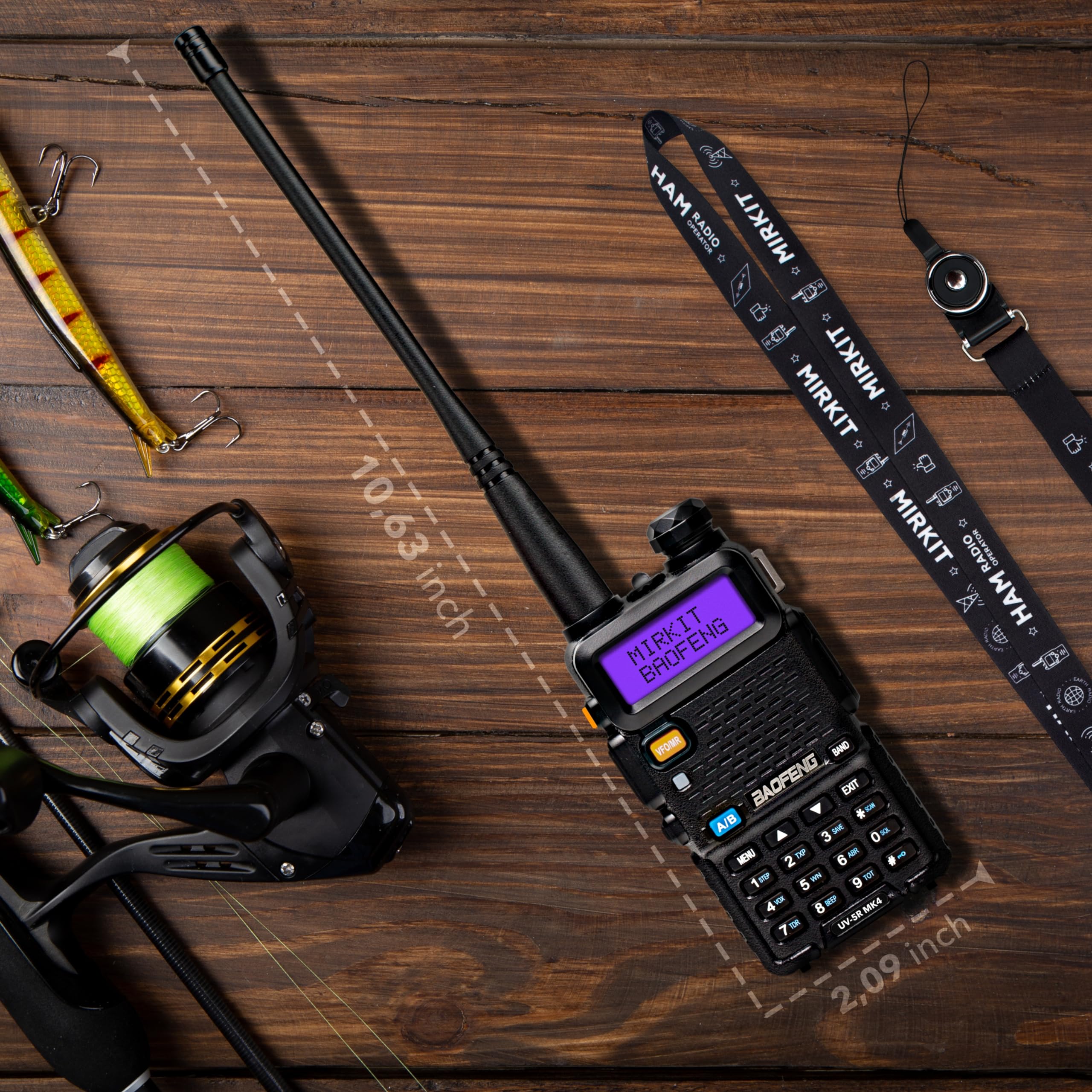 Mirkit Baofeng UV-5R MK4 8W Max Power 2024 Two Way Radio VHF/UHF 144-148/420-450 mhz Ham Radio with 1800 mAh Baofeng Battery, Mirkit Software & Lanyard for Walkie Talkie