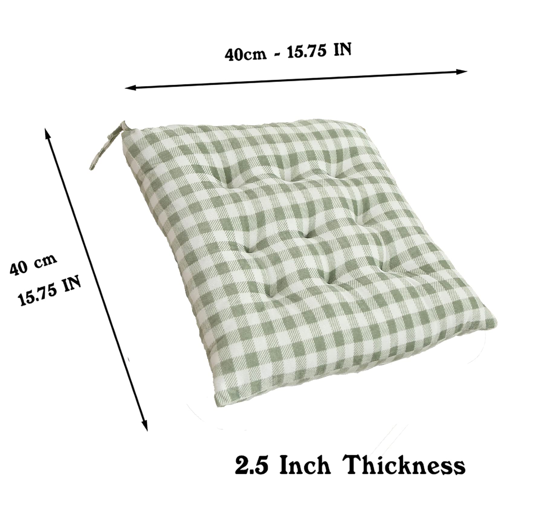 SECRET DESK Chair Cushions for Dining Chairs 4 Pack - Kitchen Set of 4, Seat Cushion Pads, Room Sofa Office Decor 2inch Thickness (Green, 4) 15.75 Inches