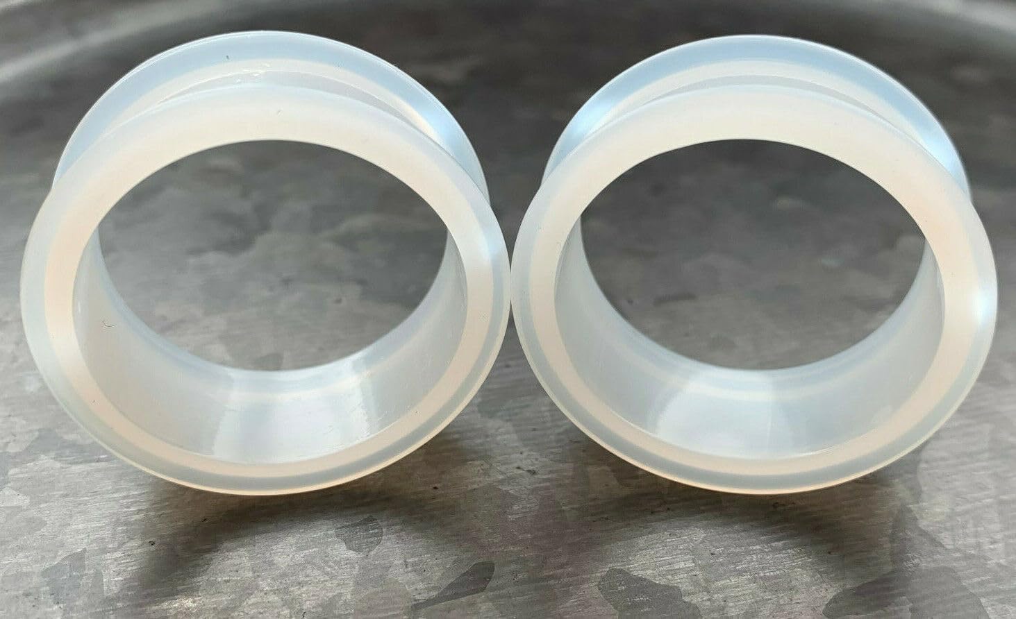 Lobal Domination PAIR of Clear Soft Silicone Ear Tunnels Plugs - up to size 50mm! (1&3/4" (44mm))