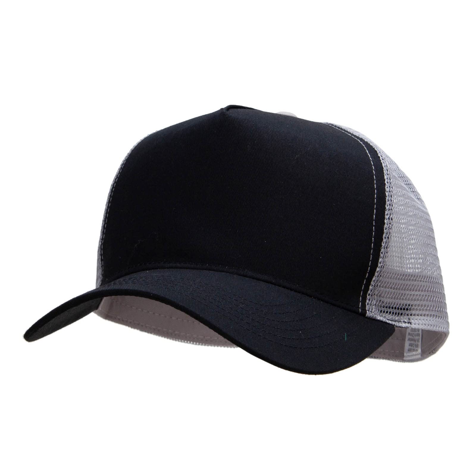 New Big Head Size Trucker Mesh Cap - Black OSFM