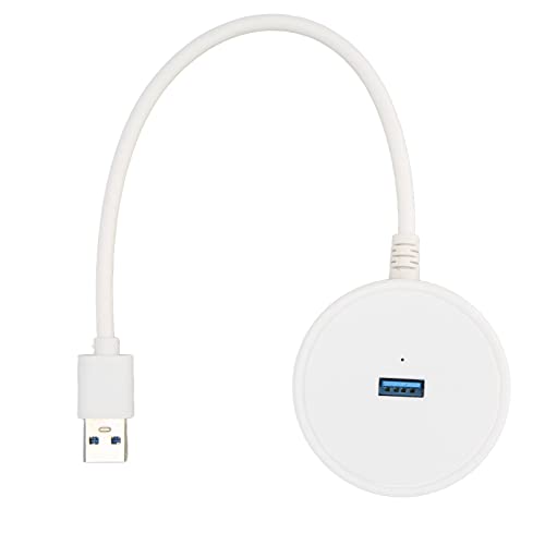 USB 3.0 Hub, 4 Port Hub 5Gbps Transmission White Plug and Play for Windows for OS X for Linux