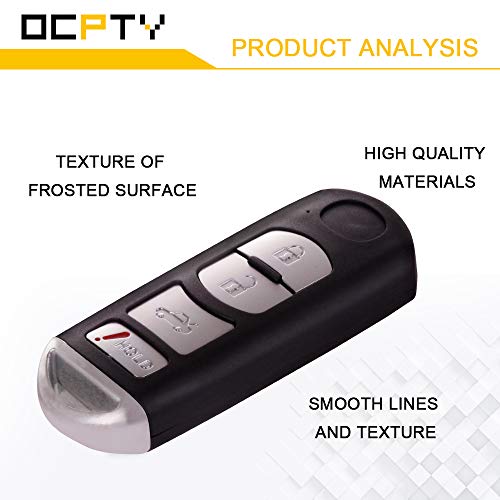 OCPTY 1 X Flip Key Entry Remote Control Key Fob (Shell Case ) Transmitter Replacement for Mazda 3 6 662F-SKE13D01 4 Buttons