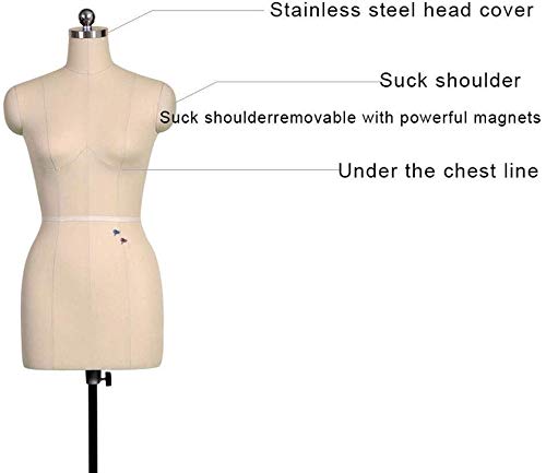 Mannequin Torso Mannequin Dress Form Torso Dressmakers Dummies Display Bust Female Tailors Dummy with Wheel Base for Clothing Jewelry Display Stand (B Small) (A S)