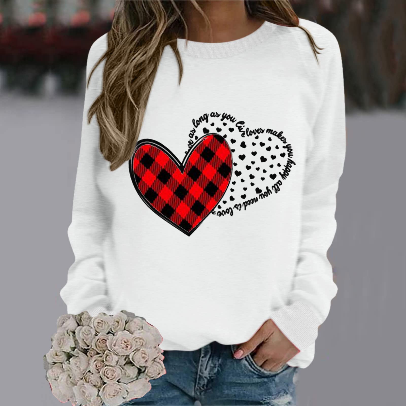 Valentine's Day Love Letter Printed Women's Fleece Two Piece Outfit Half Zip Sweatshirt and Joggers Pants Set Tracksuit