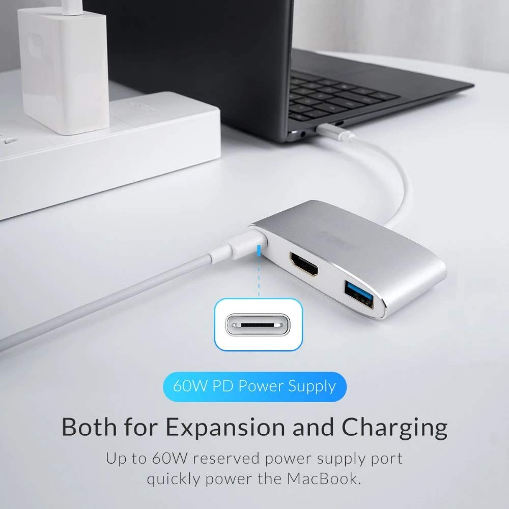 XXXDXDP USB Hub USB C to -Compatib USB3.0 5Gbps High Speed Hub Support 4k Video 60w Type C Quick Charge