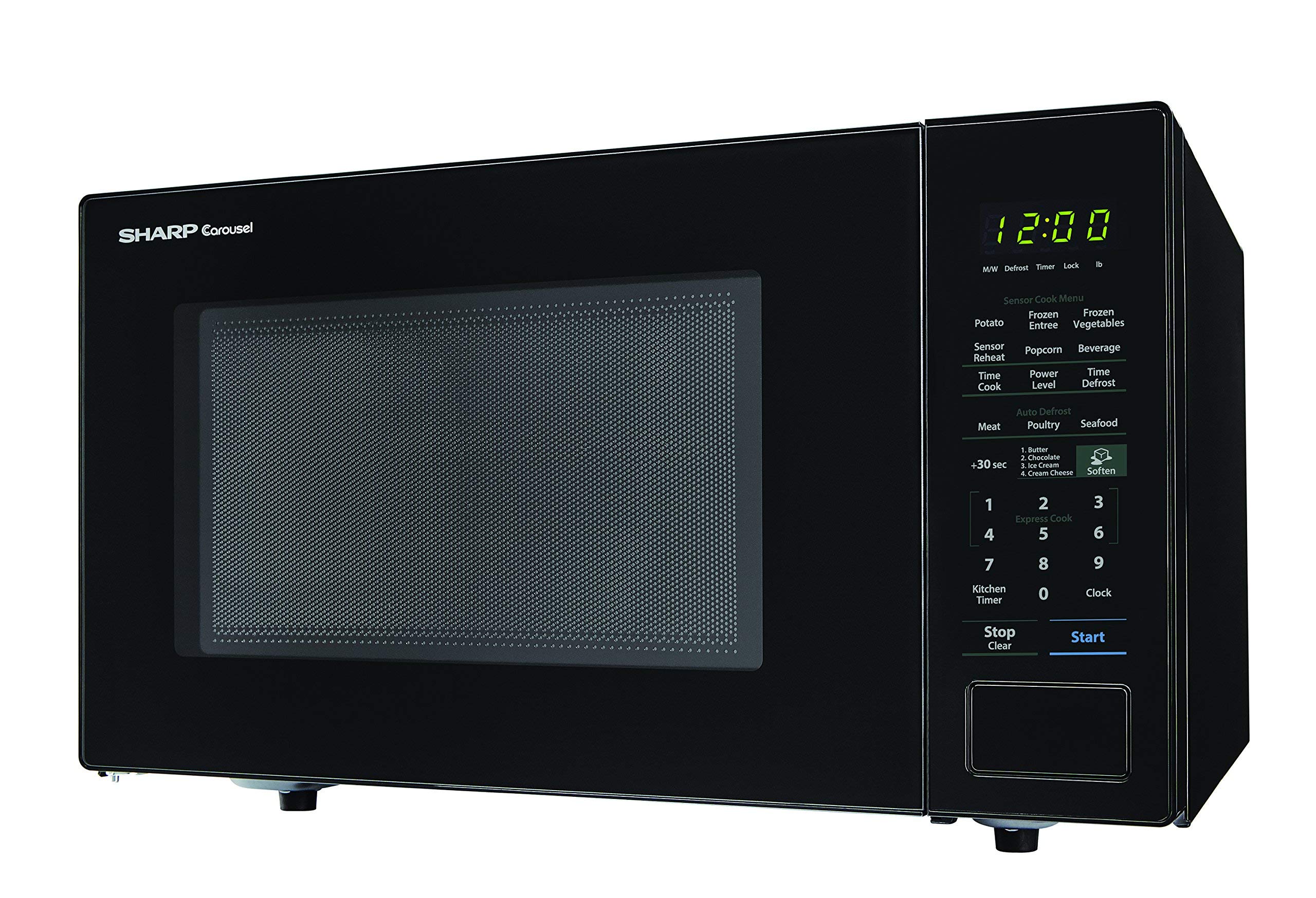 SHARP Black Carousel 1.4 Cu. Ft. 1000W Countertop Microwave Oven (ISTA 6 Packaging), Cubic Foot, 1000 Watts (Renewed)