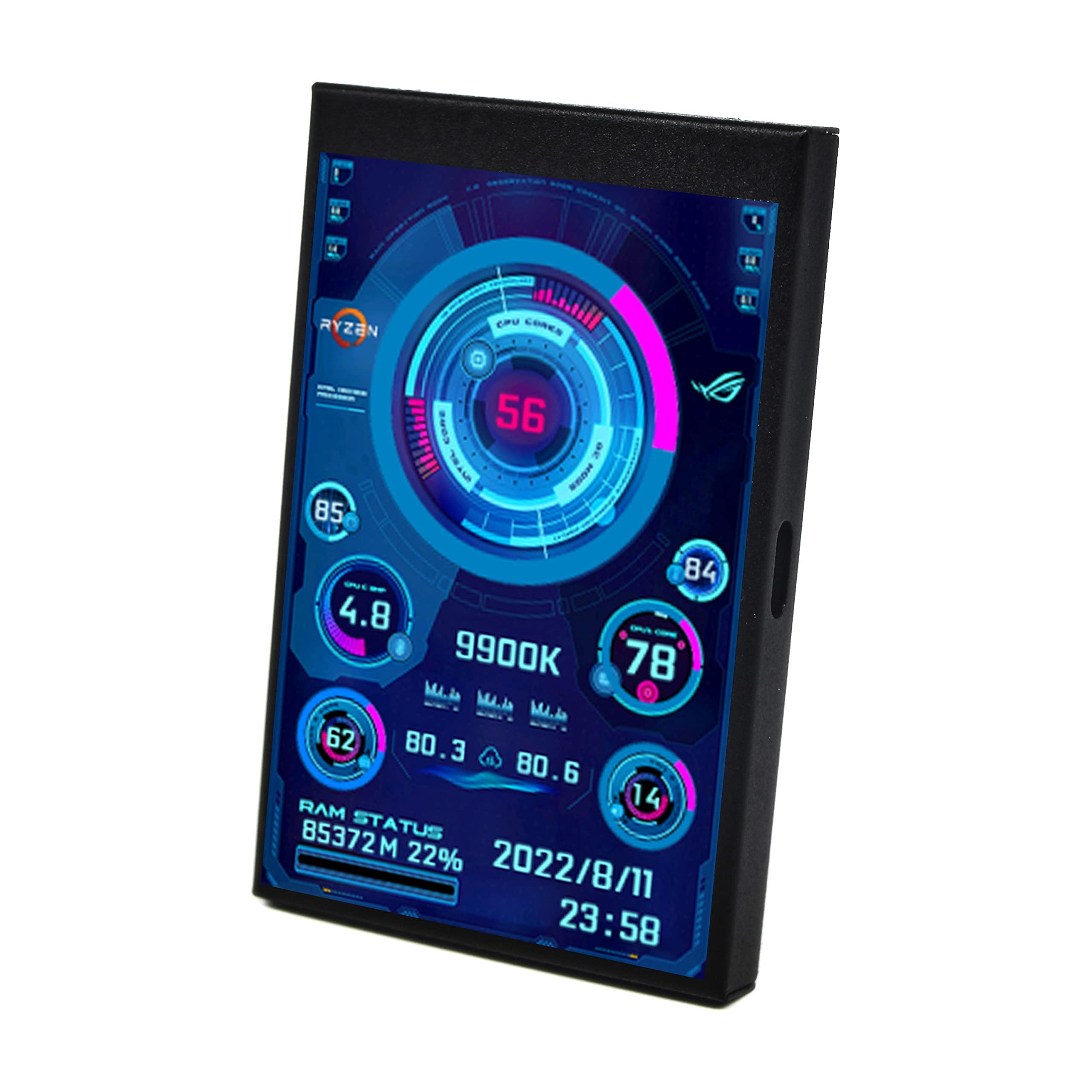 Vastarry IPS 3.5 inch Secondary Screen Mini Chassis Secondary Screen Computer Monitoring Screen only Supports one USB Cable Monitoring Hardware, Suitable for ITX Chassis Host