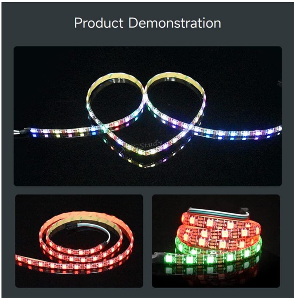 XYGStudy Programmable Energy-Saving WS2812 Digital RGB LED Strip with High Brightness, Low Power Consumption and Cuttable 1M