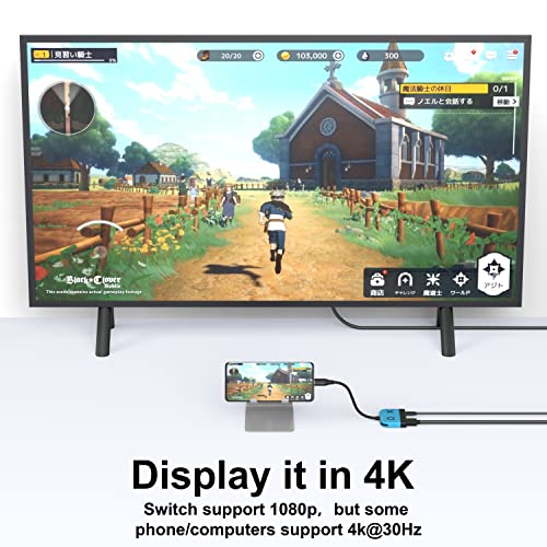 Switch Dock for Nintendo Switch/OLED Switch,Portable TV Dock with 4K HDMI USB 3.0 Port and USB C Charging,Travel Dock for Nintendo Switch Samsung Steam Deck MacBook Pro/Air and More