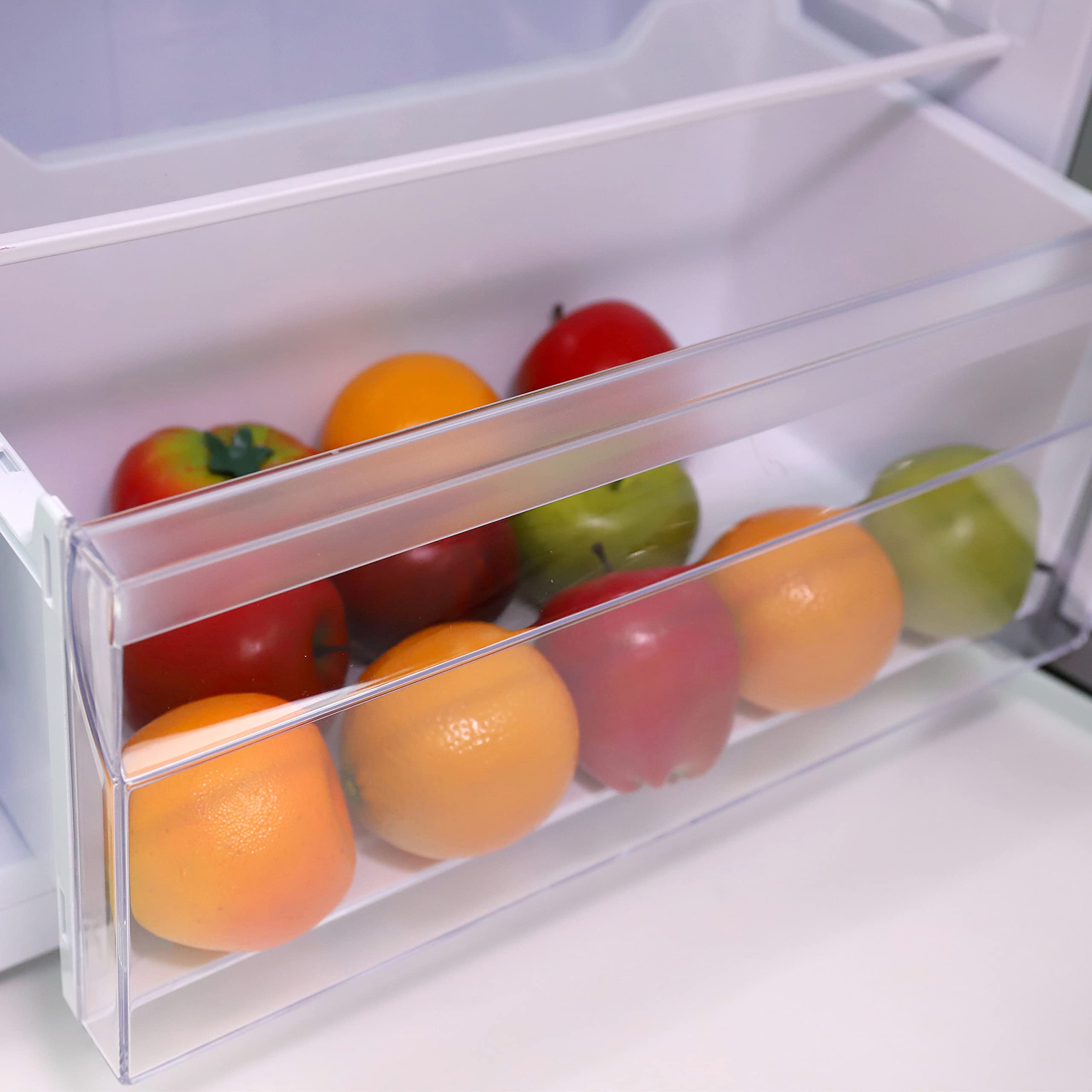 Magic Cool MCR74V3S Apartment Refrigerator Freestanding Slim Design Full Fridge with Top Freezer for Condo, House, Small Kitchen Use, Metallic