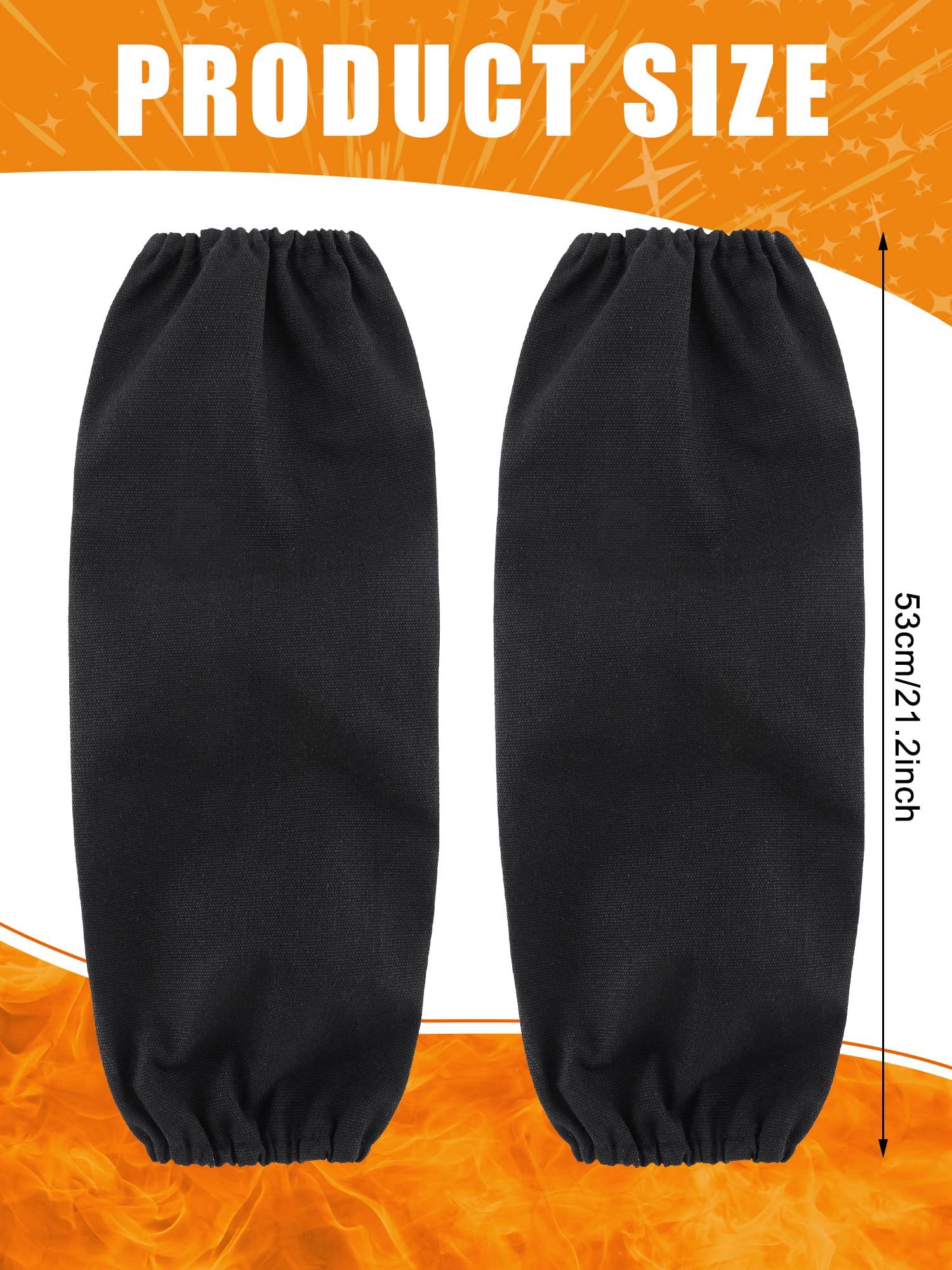 Zhanmai 4 Pairs 21 inches long Welding Sleeves, Heat and Flame Resistant Protective Cotton Canvas Sleeves, Welding Supplies Accessories Tools for Men Women, Black