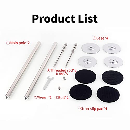 TYESTAND ST-1 Undermount Sink Support Brackets Stainless Steel and Aluminum Adjustable Sink Legs Installation and Repair System Kit For Kitchen Sink (16.1-22 inches (41-56cm))