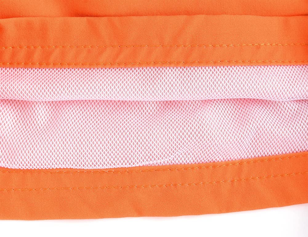 Nonwe Big Boy's Swimming Shorts Elasitc Waist with Drawstring Beachwear Orange&Blue 6