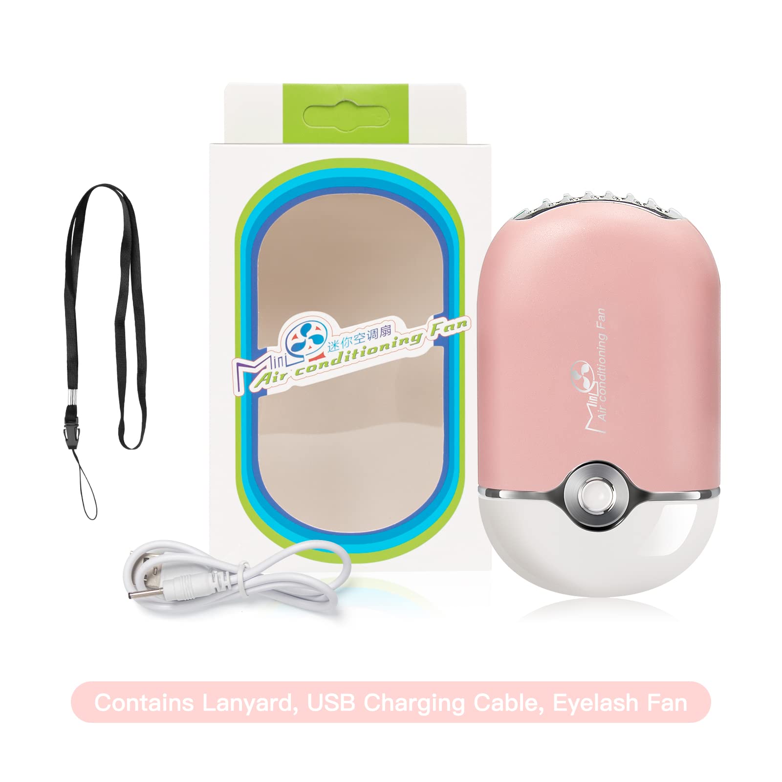 MISMXC Eyelash Fan,Rechargeable Handheld Mini Fan Lash Dryer with Built in Sponge,Perfect for Eyelash Extension Application