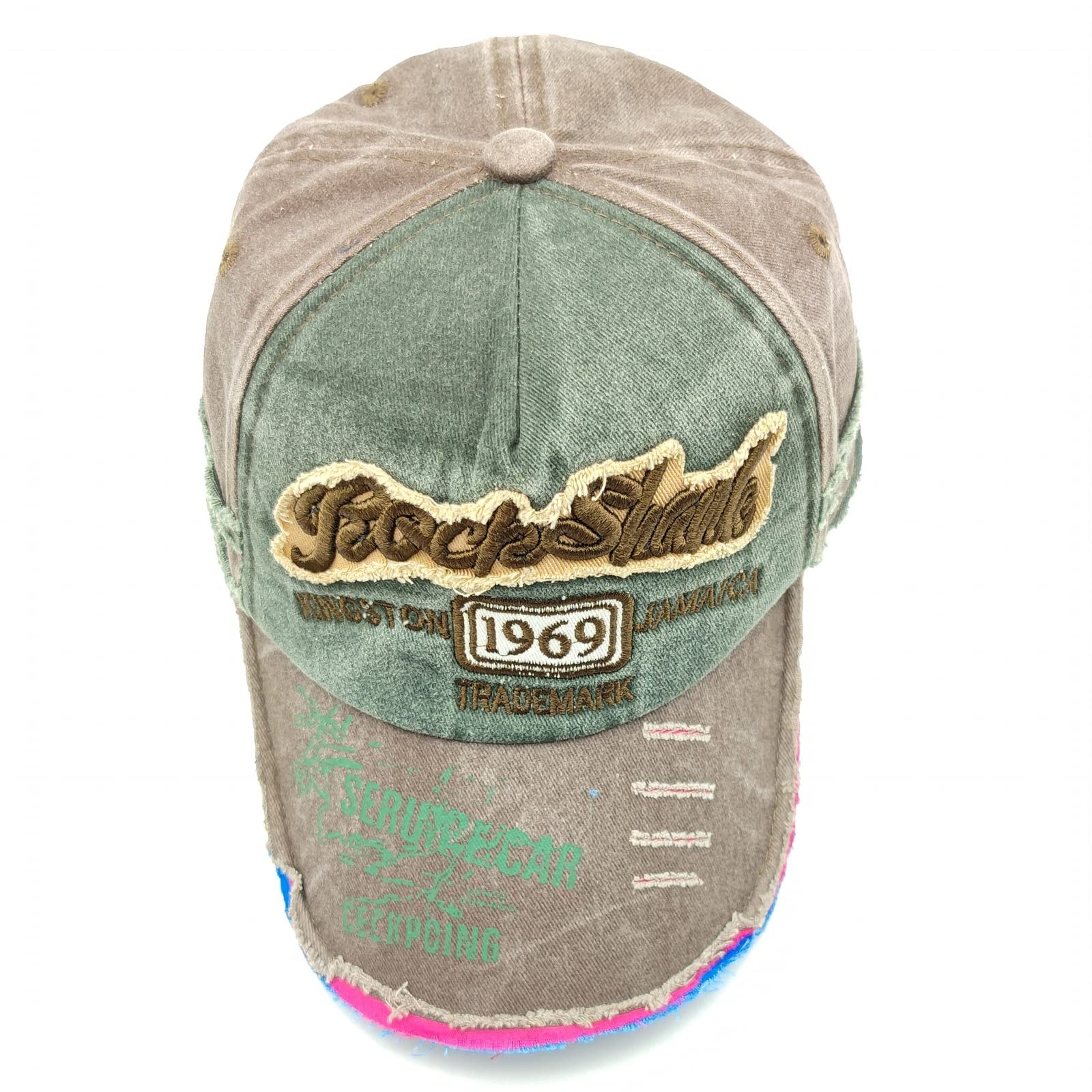 Rock Shark Baseball Cap Vintage Cotton Distressed Denim Sun Dad Hat Adjustable Strapback Summer Caps for Men Women Kids Sport Coffee Brown