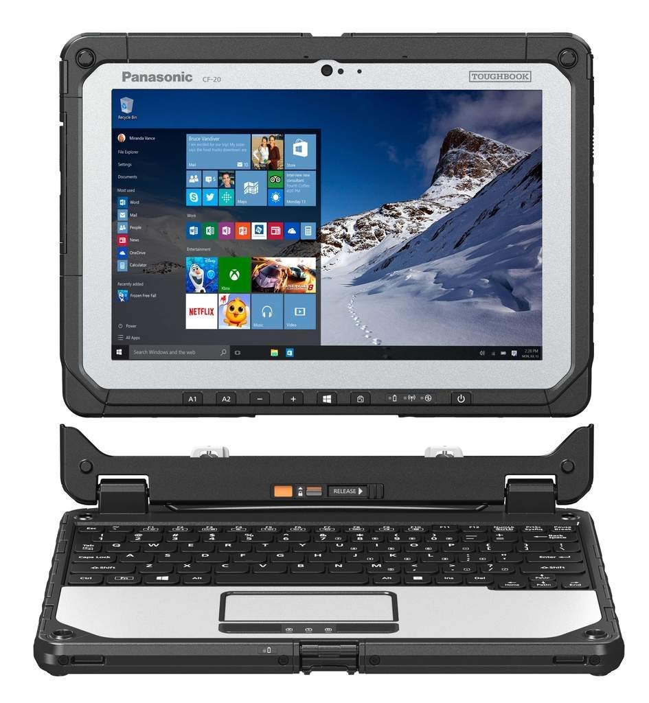 Panasonic Toughbook CF-20 MK2, Intel Core i5-7Y57, 10.1” Multi-Touch + DIGITIZER, 8GB, 256GB SSD, 4G LTE, 2D Barcode Reader, Bridge Battery, Keyboard with 2nd Battery, Win 10 Pro (Renewed)