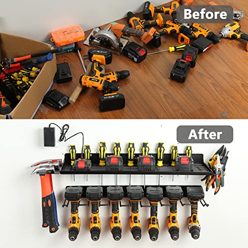 UU-Major Power Tool Organizer for Garage Organization,Drill Holder Wall Mount for Tool Stoarge,Tool Organizers and Garage Storage Shelves for Charging.Heavy Duty With 7 Holdersā¦