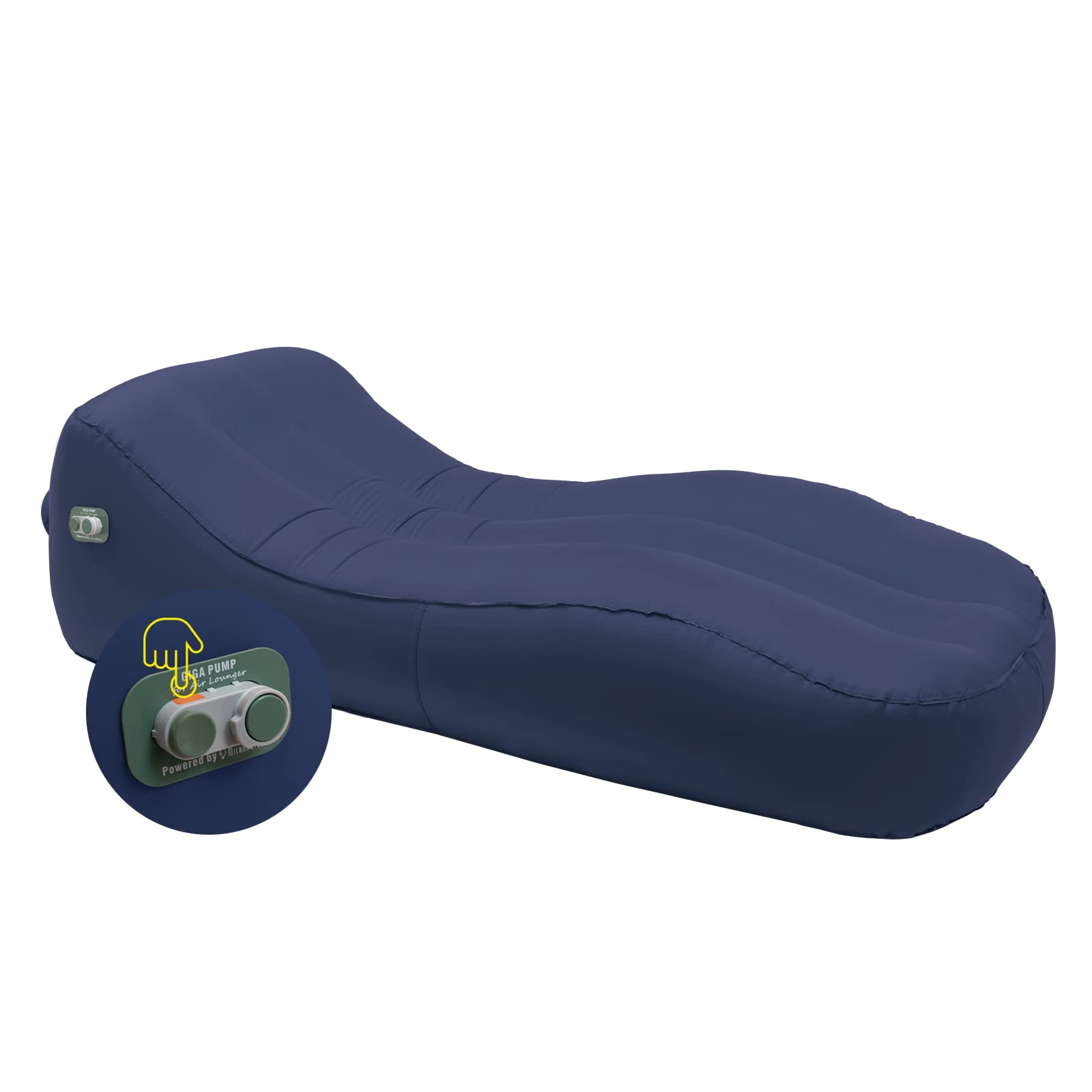 SAPHALTON Inflatable Lounger Air Sofa, Automatic Inflatable Chair, Blow Up Couch for Camping, Traveling, Outdoor, Hiking, Picnic, Backyard, Navy Blue