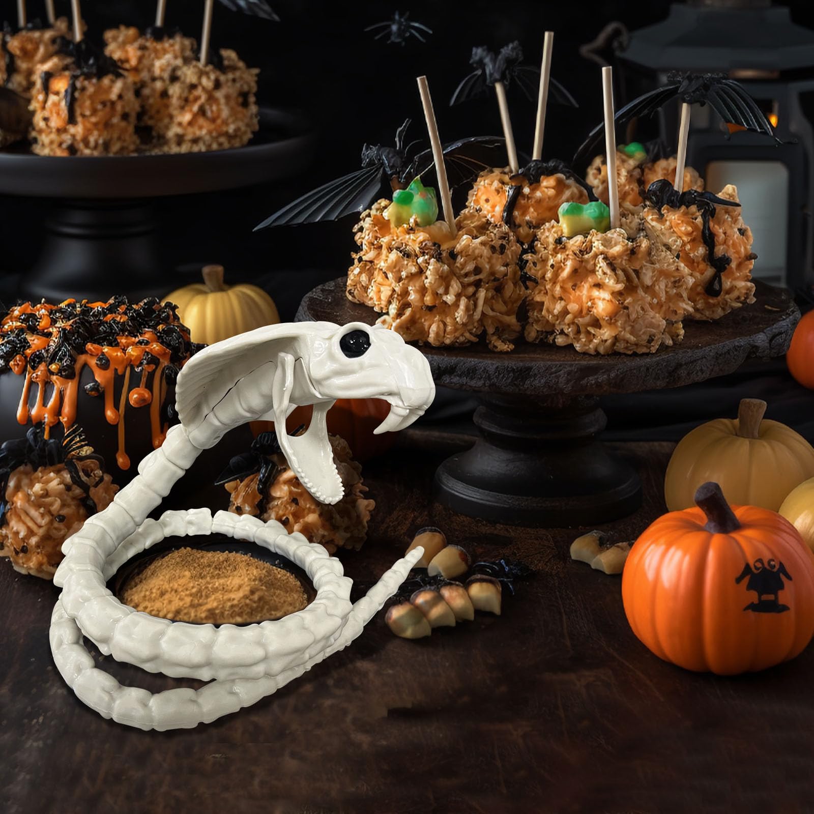 Lodou Slithering Skeleton Snake ,Halloween Animal Skeleton Props Skeleton Snake Halloween Decorations Creepy Decor Party Props (Snake)