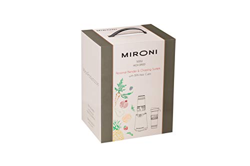 Personal Smoothie Blender 2-in-1 Single Serve Blender, Mini Bullet Blender 500W With 20 Ounce Tritan Sports Bottle and Grinder Cup for Juices, Shakes, Smoothies and More (Mironi)