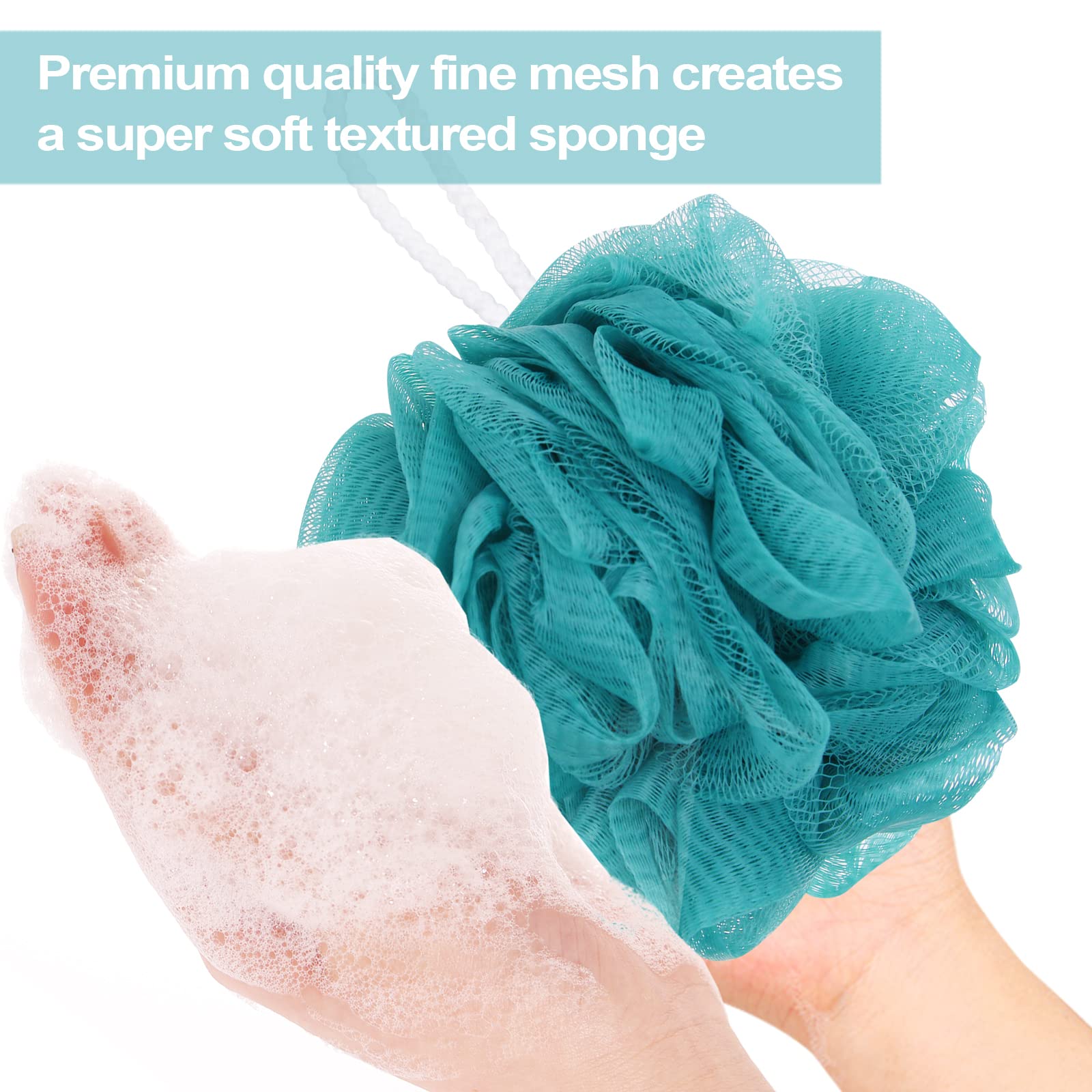 Ymemok 4Pcs Bath Shower Loofah Sponge 60g Mesh Balls Sponge Scrubber for Women and Men