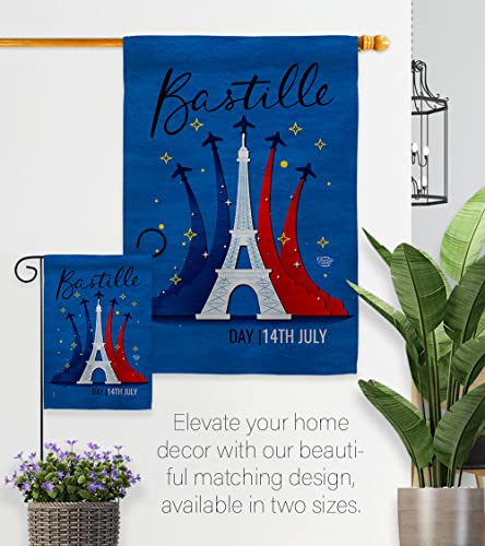 Ornament Collection Bastille 14th July Garden Flag Set Wood Dowel Regional Day French National CelebrationFrance Country House Decoration Banner Small Yard Gift Double-Sided, Made in USA