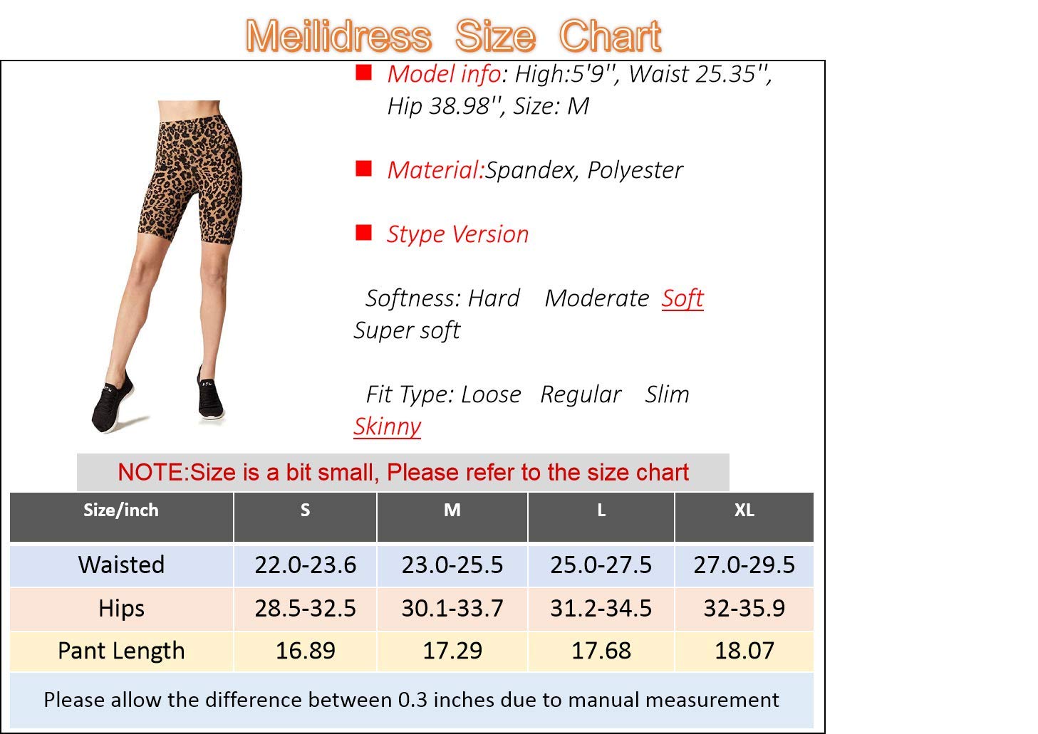 Meilidress Women's High Waist Gym Shorts Scrunch Butt Lifting Yoga Leggings Active Pants (Leopard, X-Large)