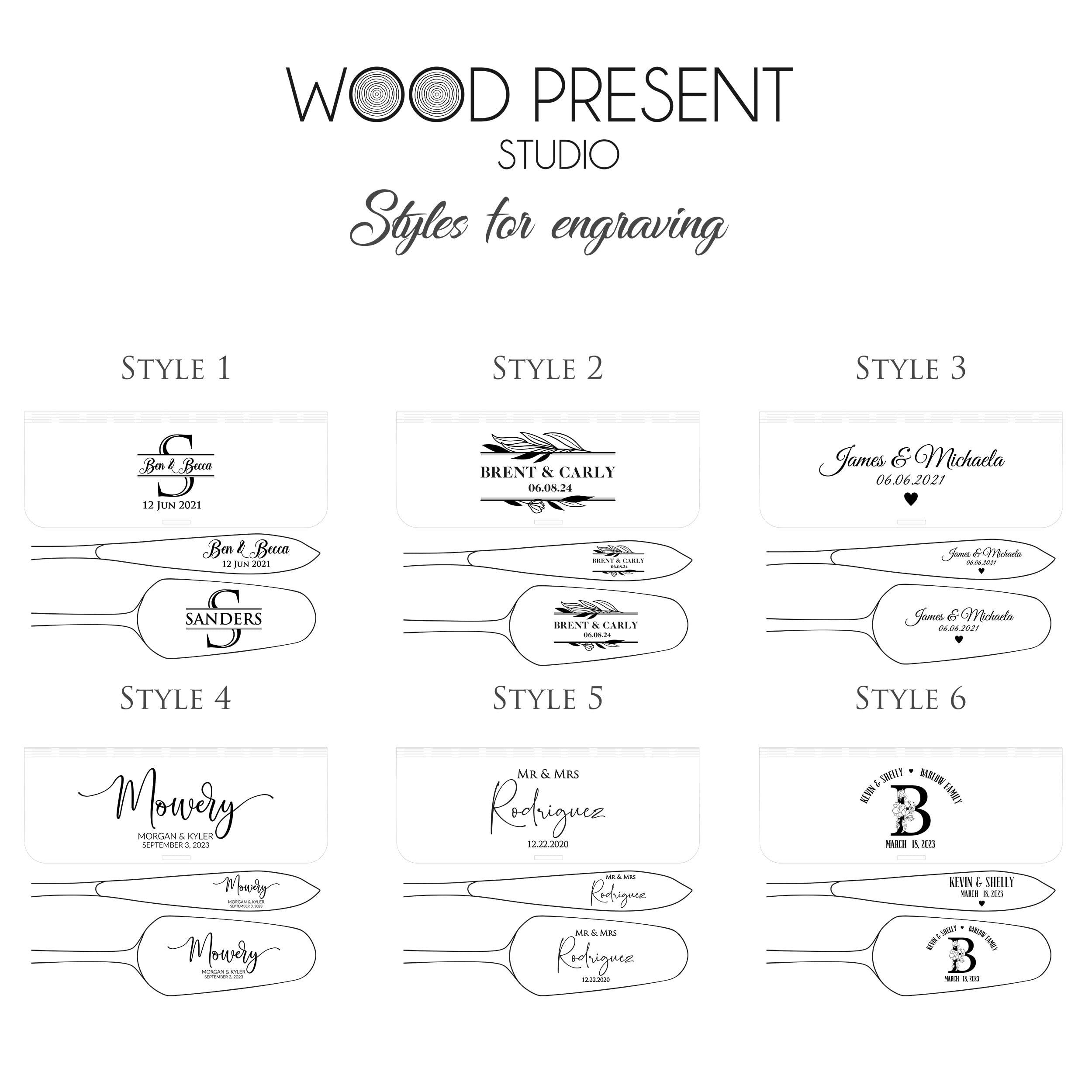 Personalized Cake Server Set Elegant Cake Knife and Server in Wooden Box (optional) Wedding Cake Knife Cutting Set Pie Cutter & Spatula for Birthday Anniversary Bridal Shower (Style 1)