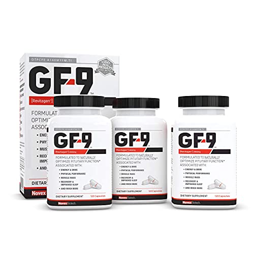Novex Biotech GF-9 – HGH Boosting Supplement for Men - Workout Supplement for Men – Boost Growth Hormone Naturally, 360 Capsules (90-Day Supply)