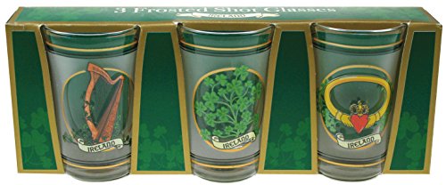 Shamrock Gift Co Frosted Irish Shot Glasses, Set of 3