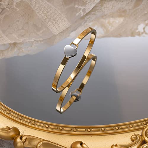 MVMT Heartlock Bangle Women's Gold Silver Bracelet