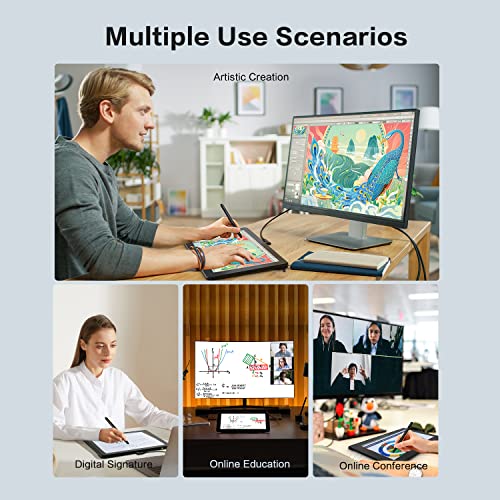 UGEE 15.4 Inch Drawing Tablet with Screen, 127% sRGB Full Laminated Graphics Monitor, 8192 Levels Battery-Free Stylus with Digital Eraser, Pen Display Support for Android Phone & Windows/Mac/Chrome OS