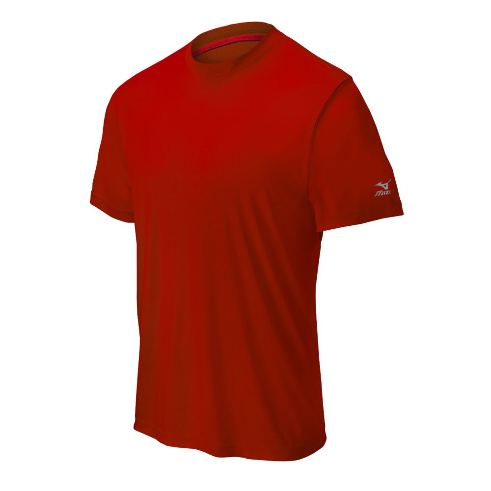 Mizuno Comp Short Sleeve Crew Top, Cardinal, XX-Large