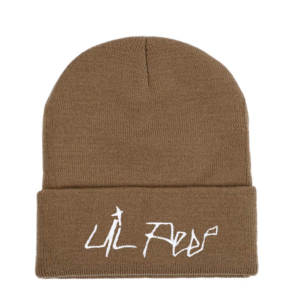 SHENGJIAHUA Embroidered Stretchy Knit Beanie Hat Men Women Skullies Warm Unisex(Brown)