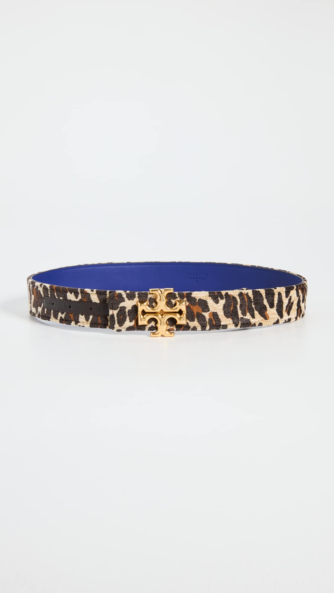 Tory Burch Women's Eleanor Leopard Belt, Reva Leopard, Print, Brown, M
