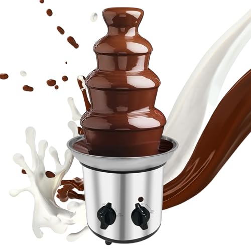 Stainless Steel Electric Chocolate Fondue Fountain Machine 4-Pound Capacity (4 Tier)