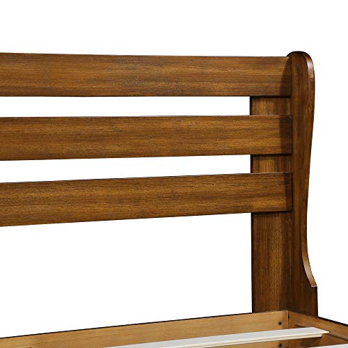 Olee Sleep Wood Platform Headboard Bed Frame, Queen, Natural